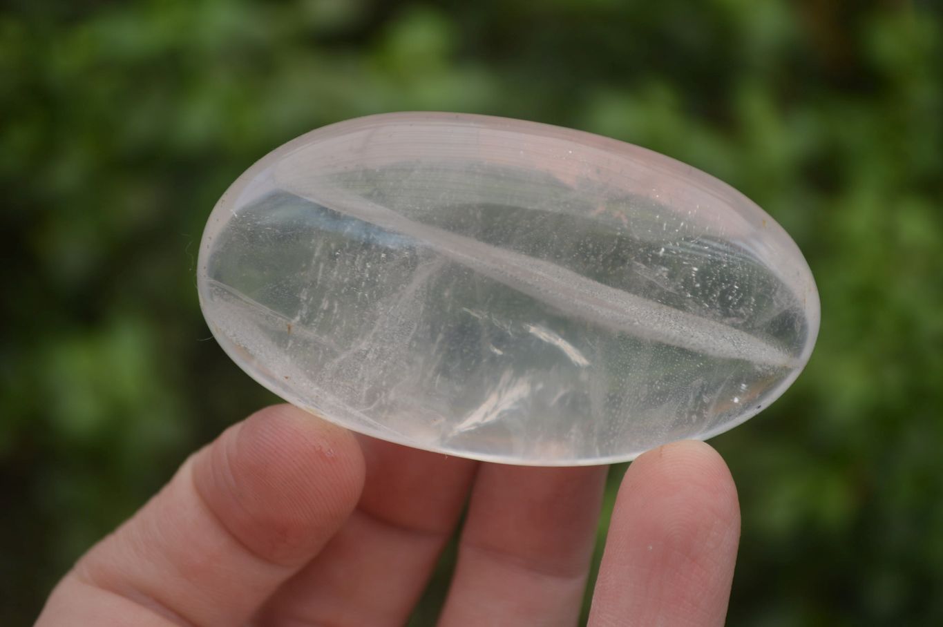 Polished Rock Crystal & Girasol Quartz Palm Stones x 14 From Madagasca ...
