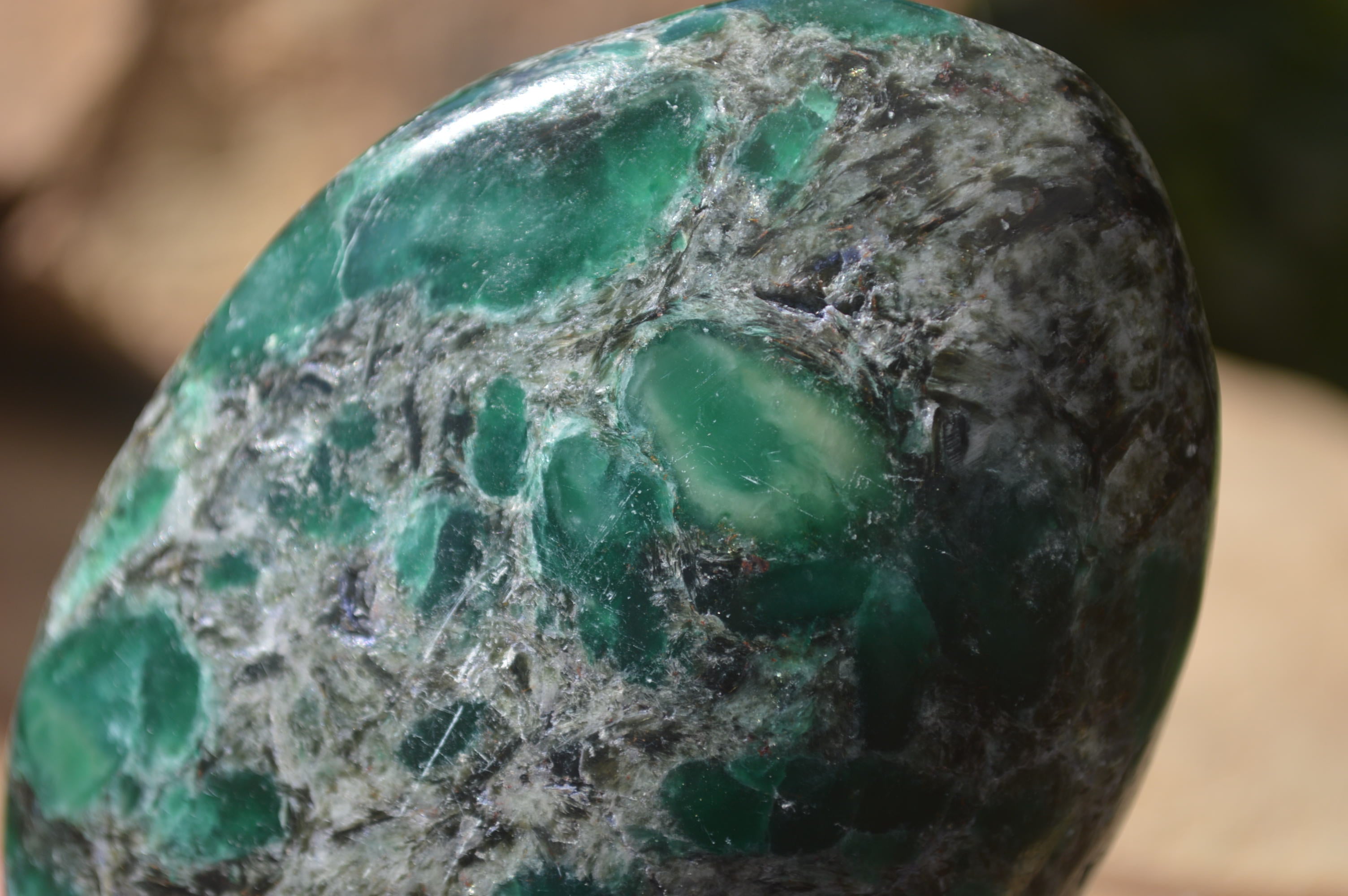 Polished Rare Emerald Mica In Matrix Free Forms x 6 From Mutoko, Zimba ...