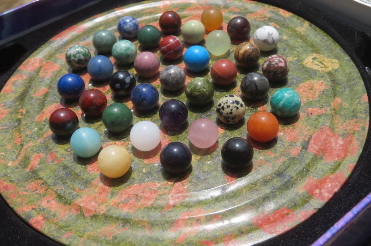 Hand Made Unakite and Mixed Sphere Gemstone Solitaire set - Sold Per I ...