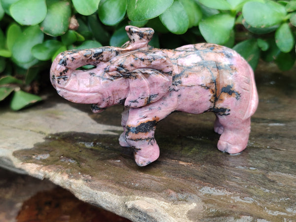 Polished Rhodonite Pink Elephant Carving - sold per item - From ...