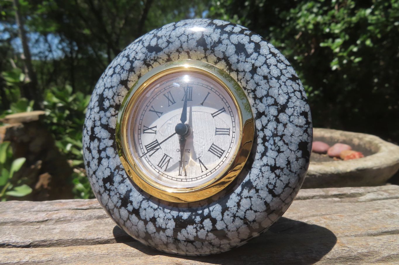 Polished Classic Snowflake Obsidian Alarm Clock - Sold Per Item - From ...