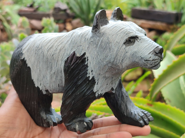 Hand Made Soapstone Panda Carving x 1 From Zimbabwe | Toprock Gemstones ...