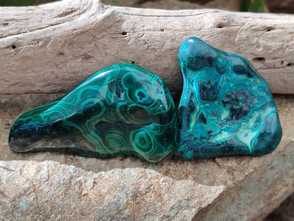 Polished Flower Banded Malachite Free Forms x 12 From Congo | Toprock ...