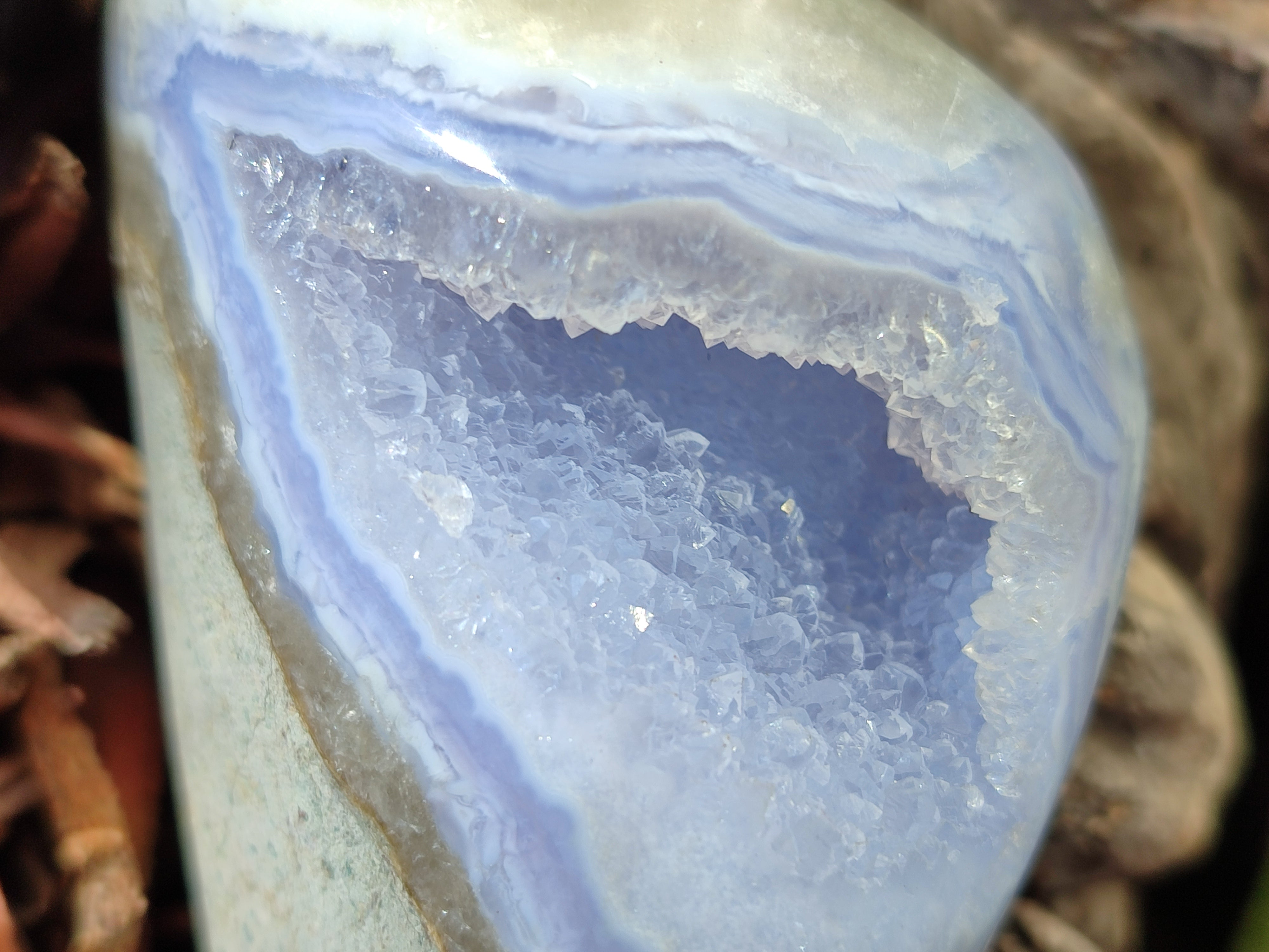 Polished Blue Lace Agate Geodes x 6 From Malawi – Toprock Gemstones and ...