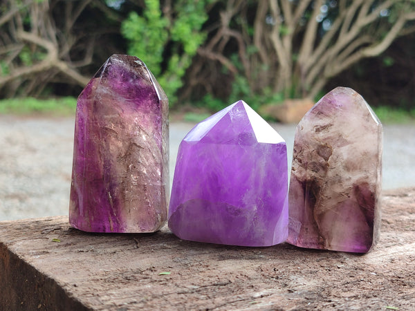 Polished Smokey Window Amethyst Quartz Crystals x 6 From Akansobe ...