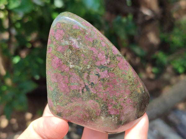 Polished Ruby Corundum In Chrome Verdite Standing Free Forms x 3 From ...