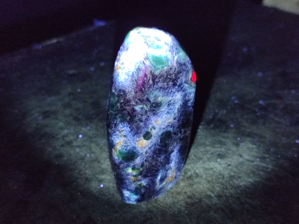 Polished Emerald Mica In Matrix with Ruby Corundum Standing Free Forms ...