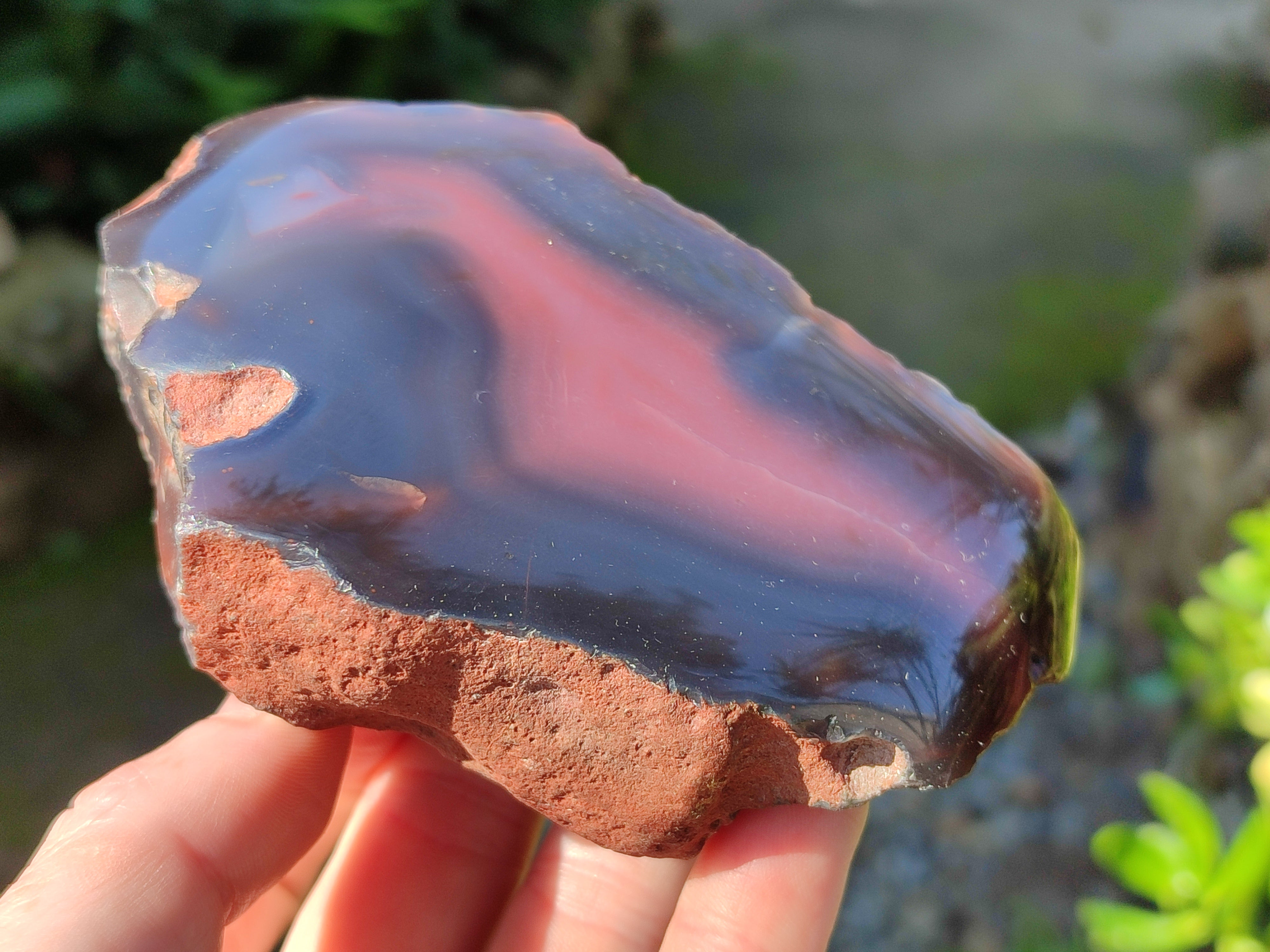 Polished On One Side Red Shashe River Agate Nodules x 6 From Zimbabwe ...