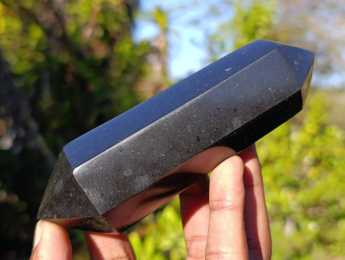 Polished Double Terminated Black Basalt Points x 4 From Madagascar ...
