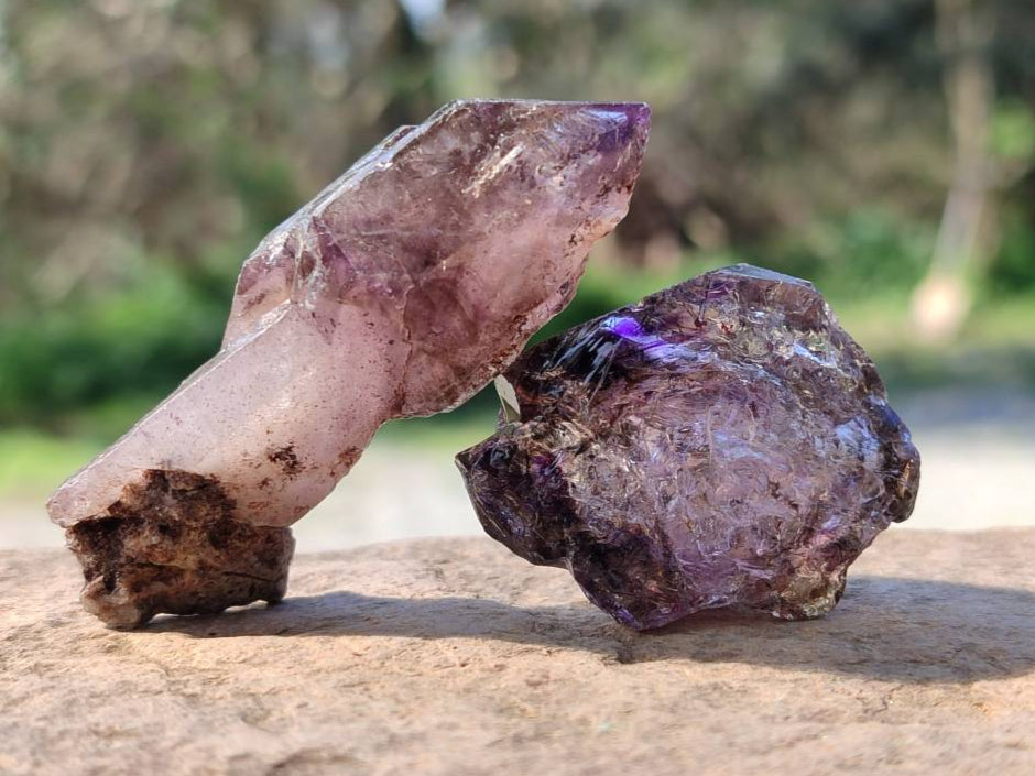 Natural Window Amethyst Crystals x 20 From Chiredzi, Zimbabwe