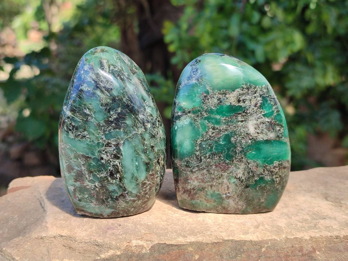 Polished Emerald Mica 'Mutokolite' Standing Free Forms x 4 From Mutoko ...
