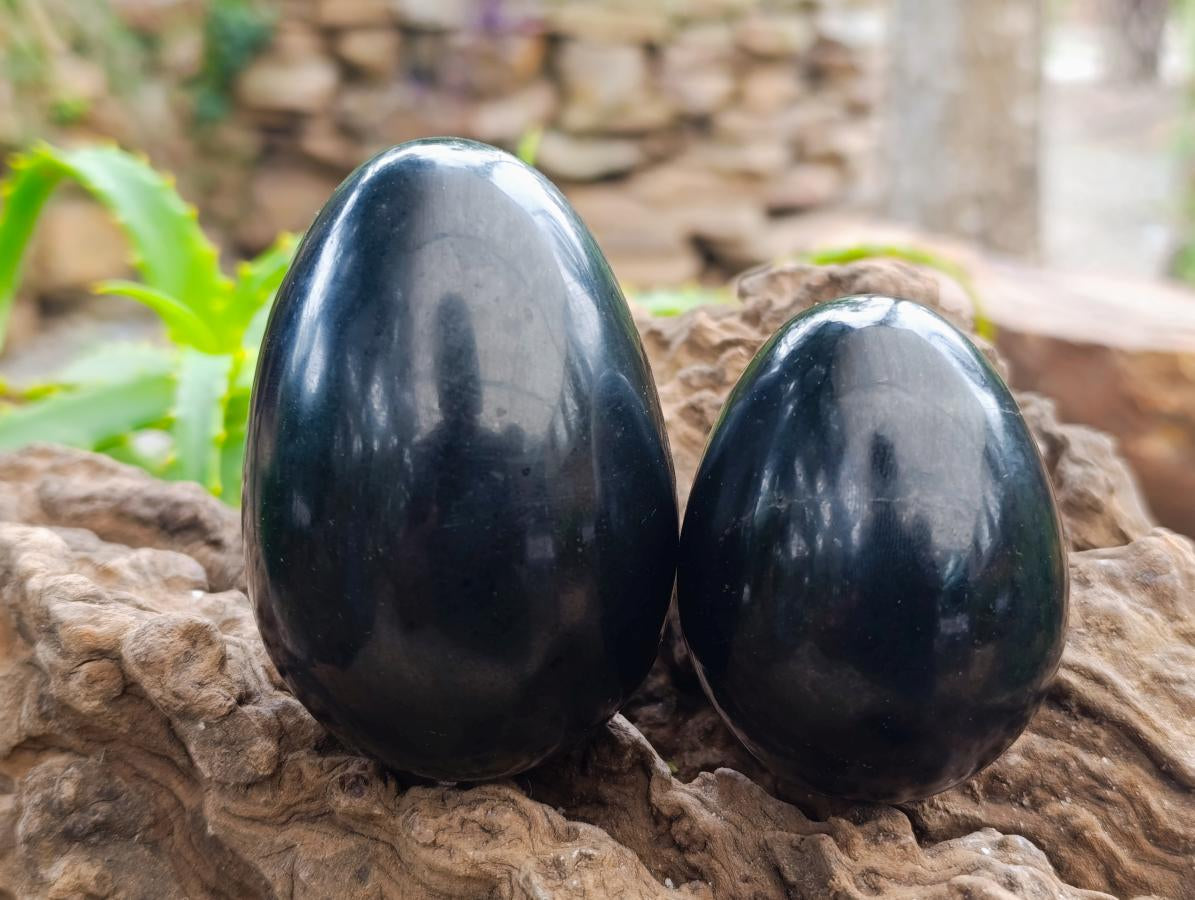 Polished Black Basalt Eggs x 6 From Madagascar – Toprock Gemstones and ...