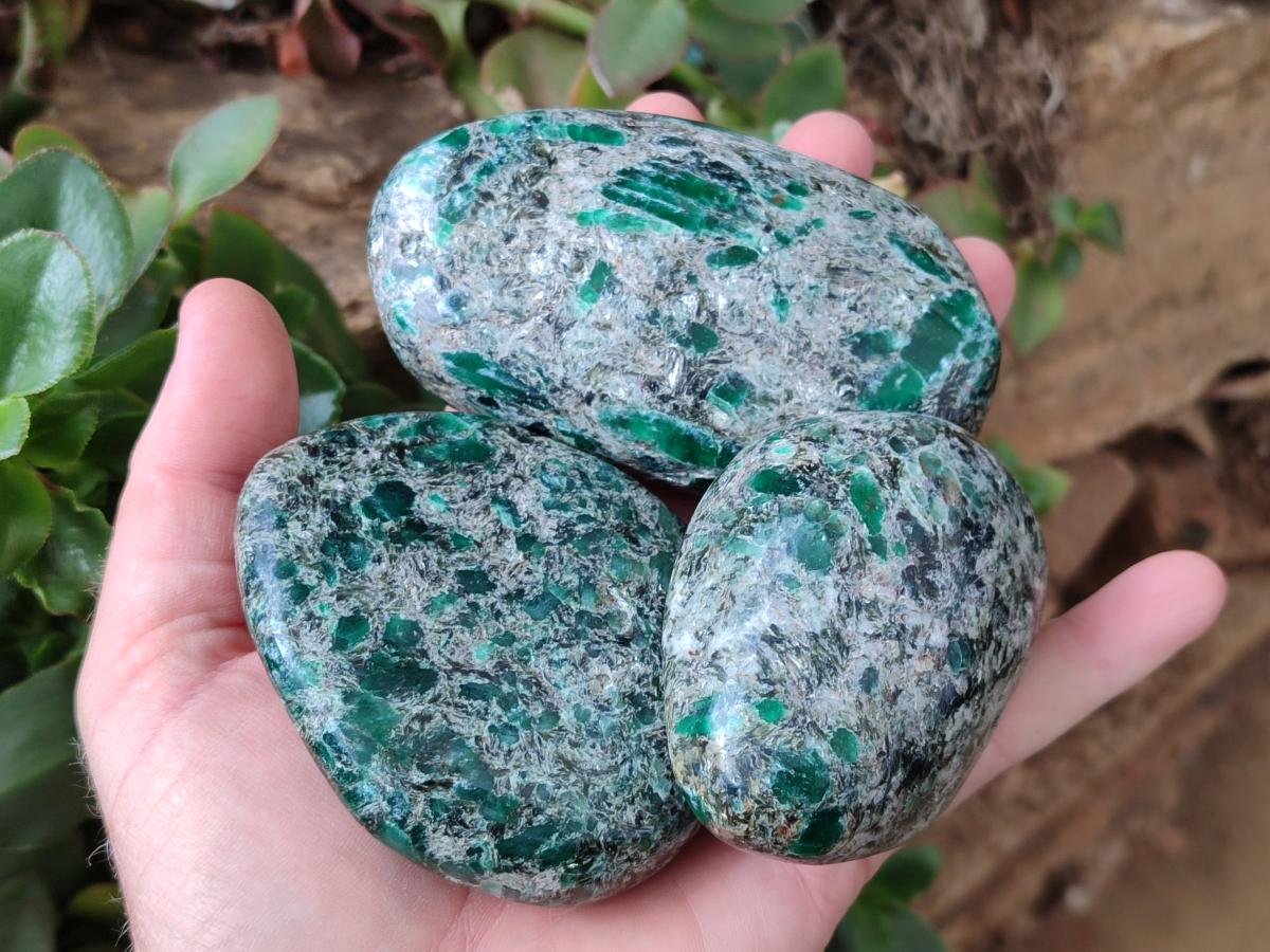 Polished Emerald Mica 'Mutokolite' Free Forms x 6 From Mutoko, Zimbabw ...