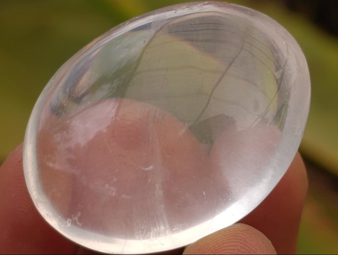 Polished Girasol Pearl Quartz Palm Stones x 35 From Ambatondrazaka, Ma ...