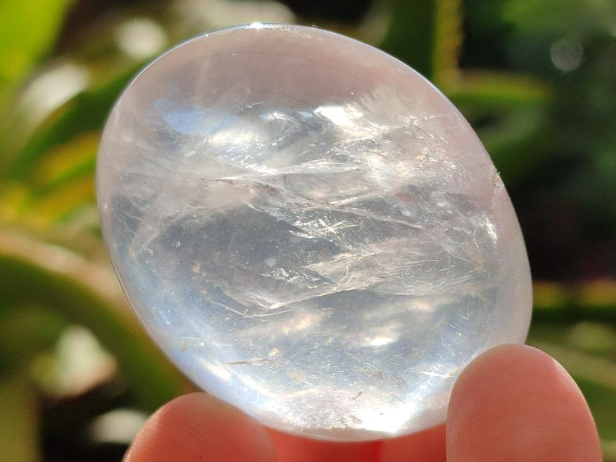 Polished Girasol Pearl Quartz Palm Stones x 20 From Ambatondrazaka, Ma ...