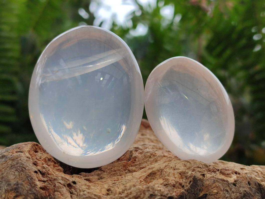 Polished Girasol Pearl Quartz Palm Stones x 20 From Ambatondrazaka, Ma ...