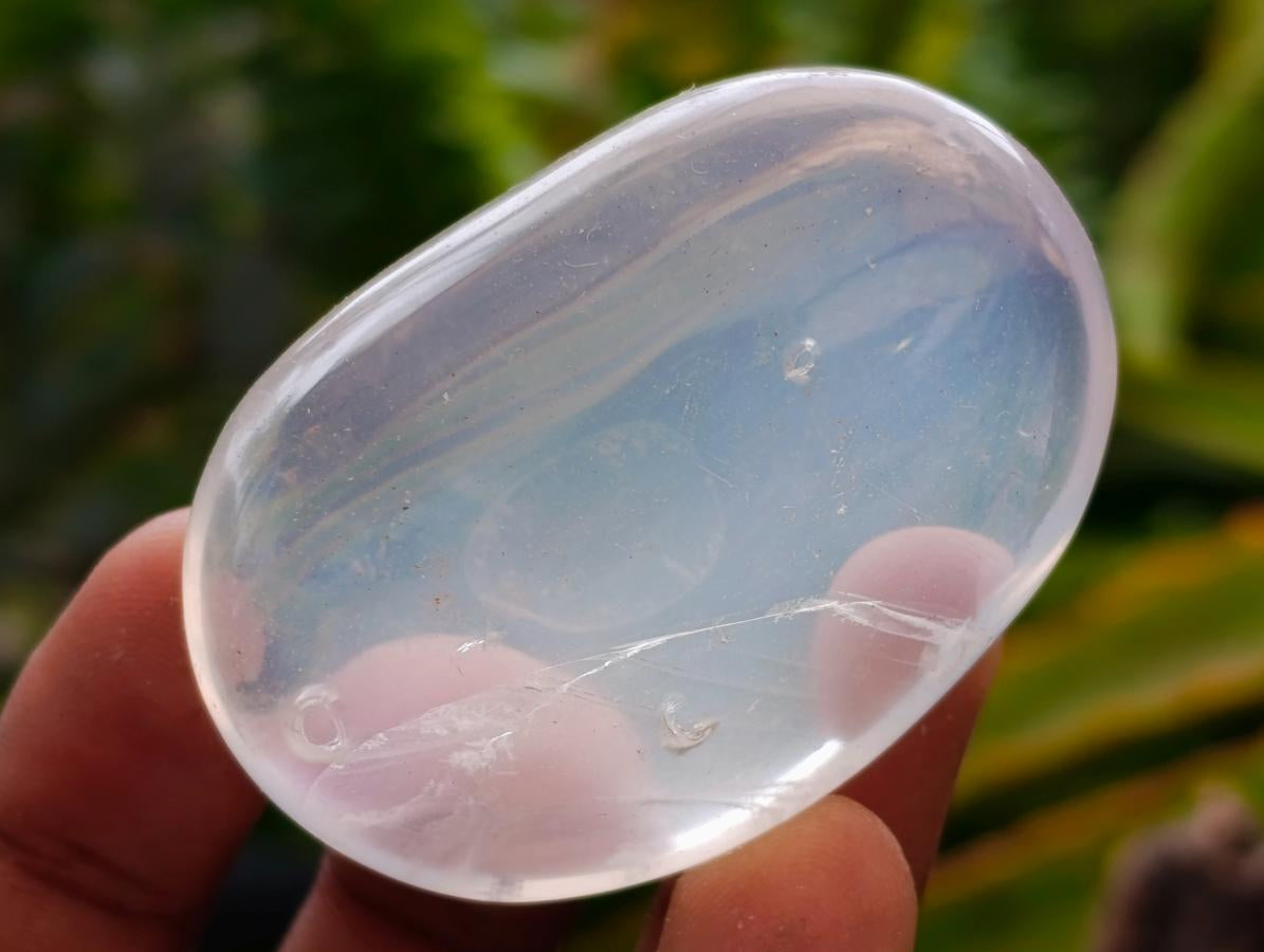 Polished Girasol Pearl Quartz Palm Stones x 20 From Ambatondrazaka, Ma ...