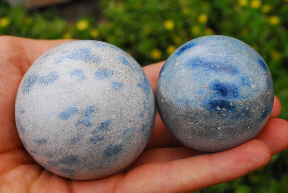 Polished Blue Spotted Spinel Spheres x 6 From Madagascar – Toprock ...