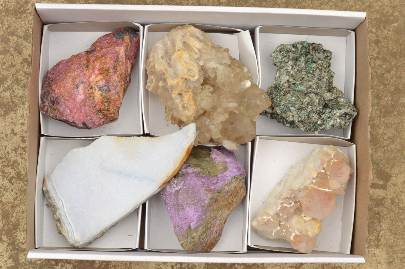 Natural Mixed Selection of Minerals x 6 From Southern Africa – Toprock ...