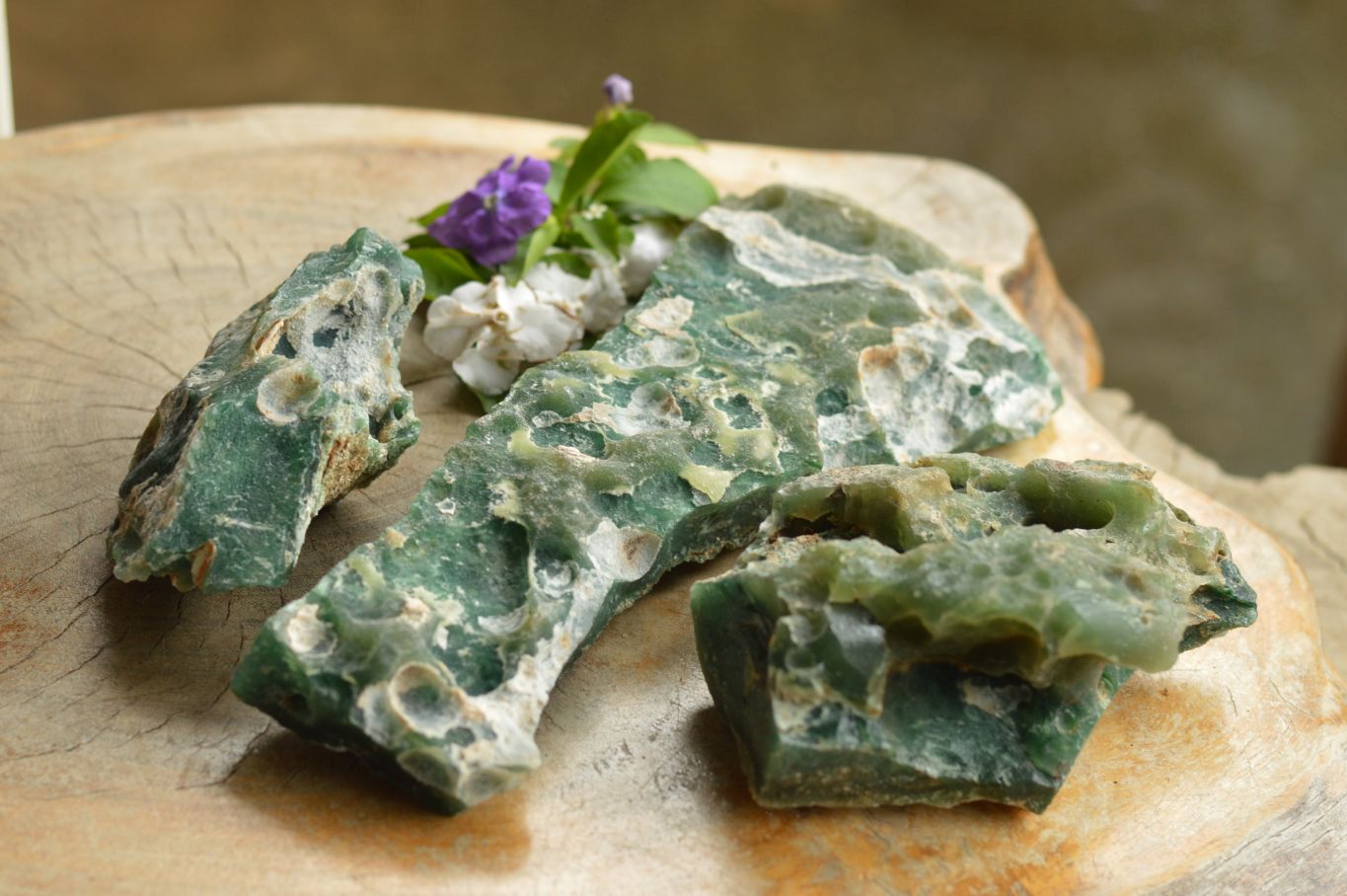 Natural Emerald Mtorolite Plates x 3 From Mutorashanga, Zimbabwe ...