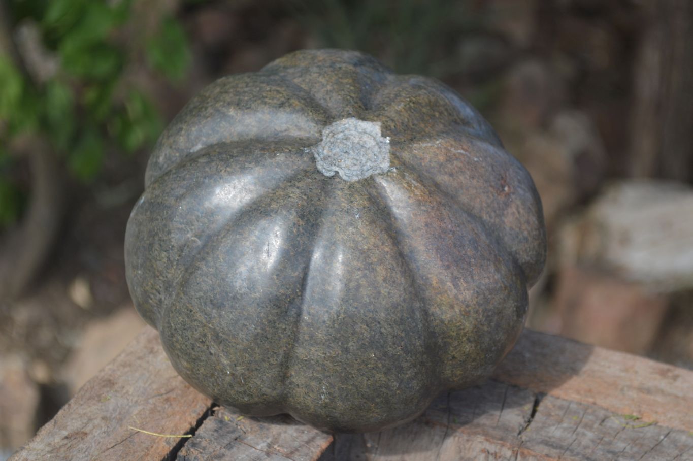 Polished Green Serpentine Pumpkin Carving x 1 From Zimbabwe