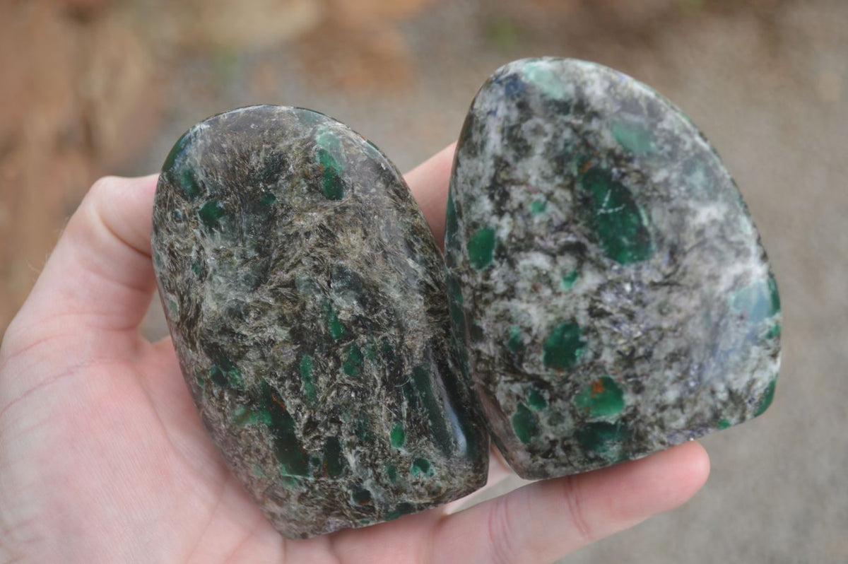 Polished Emerald In Matrix Standing Free Forms x 4 From Sandawana ...
