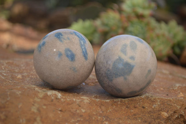 Polished Blue Spotted Spinel Quartz Spheres x 12 From Madagascar ...