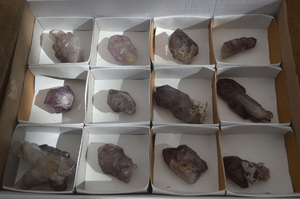 Natural Amethyst Window Quartz Crystals x 12 From Chiredzi, Zimbabwe ...
