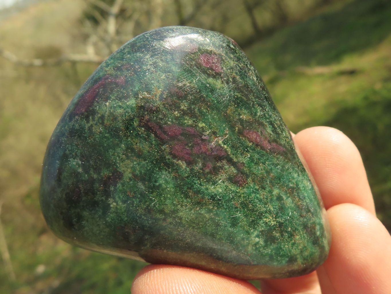 Polished Ruby Corundum In Chrome Verdite Standing Free Forms x 6 From ...