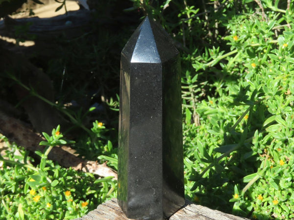 Polished Black Basalt Crystal Points x 4 From Antsirabe, Madagascar ...