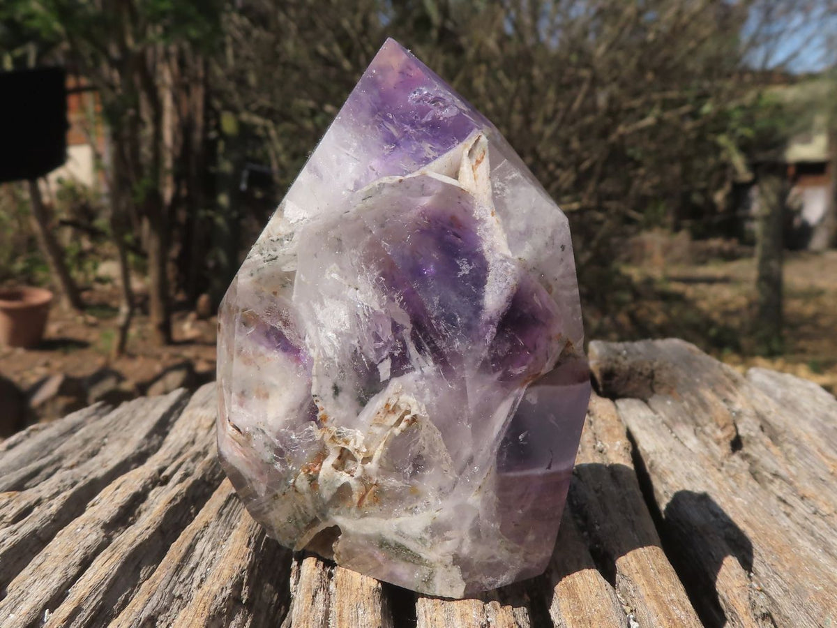 Polished Selection Of Window Amethyst / Smokey Amethyst Crystals x 6 ...