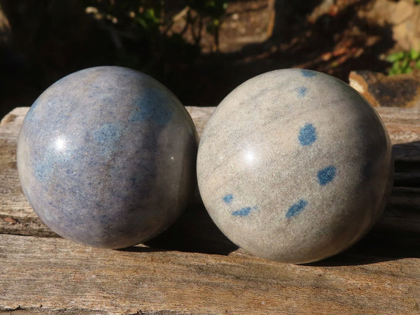 Polished Blue Spotted Spinel Quartz Spheres x 5 From Madagascar ...