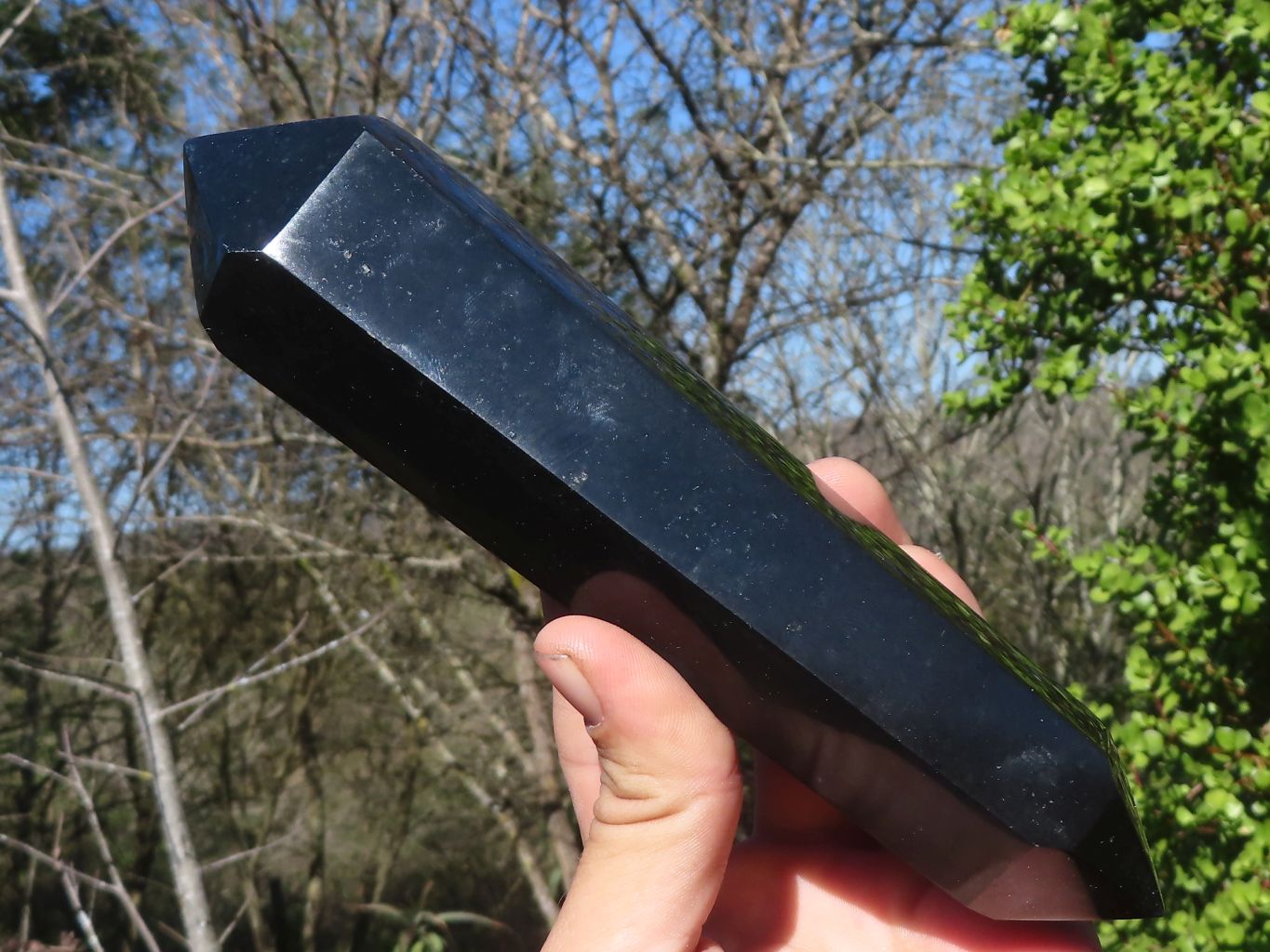 Polished Double Terminated Black Basalt Points x 3 From Antsirabe, Mad ...