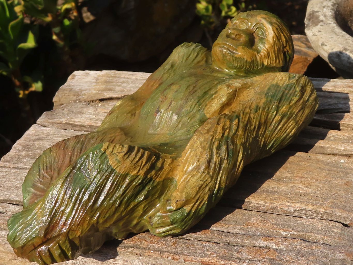 Polished Green Verdite Gorilla Carving x 1 From Zimbabwe – Toprock ...