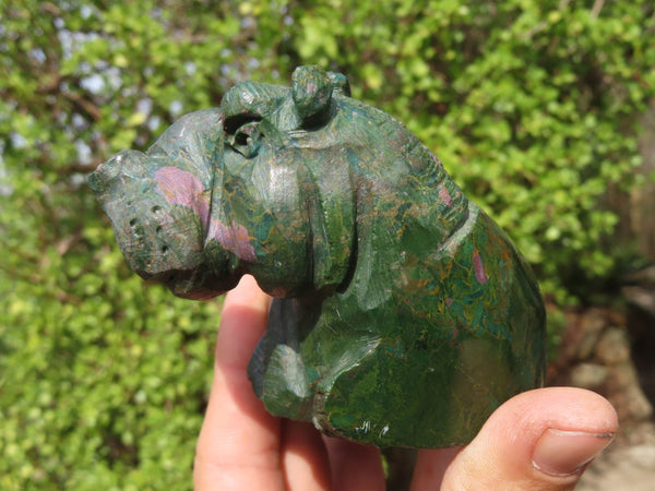 Polished Hand carved Verdite & Leopard stone Hippos x 3 From Zimbabwe ...