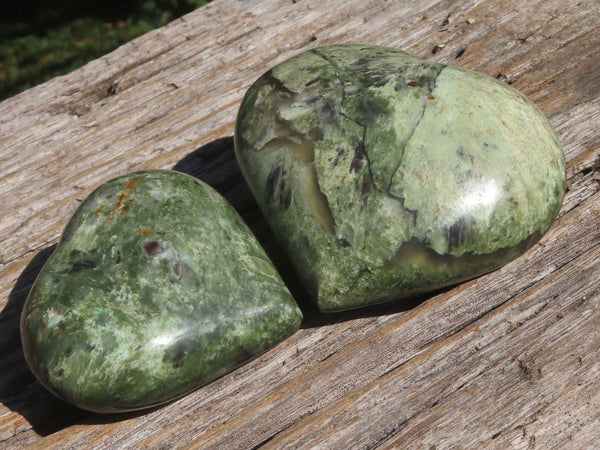 Polished Green Chrysoprase Hearts x 6 From Ambatondrazaka, Madagascar ...