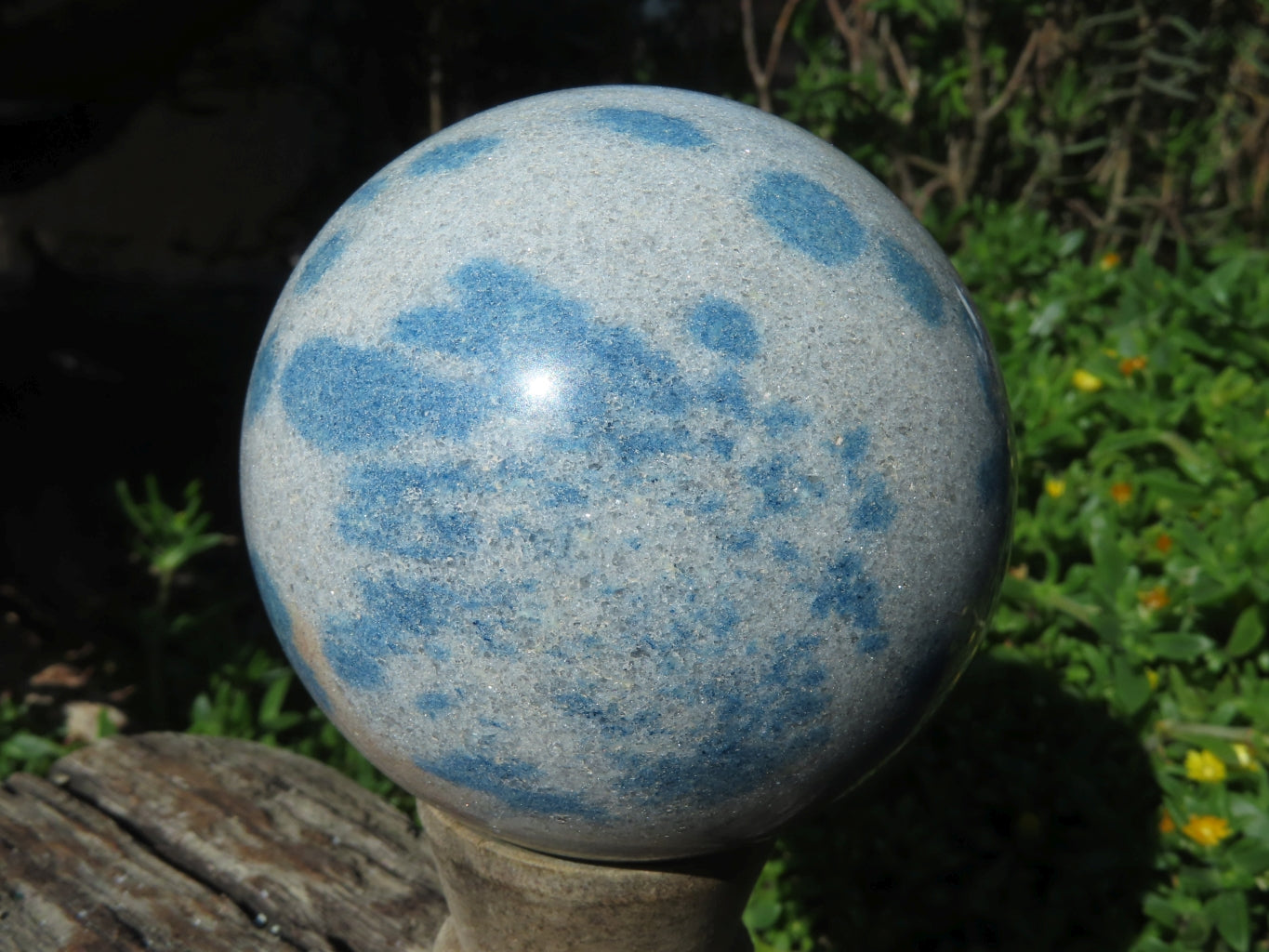 Polished Blue Spinel Spotted Quartz Spheres x 6 From Madagascar ...