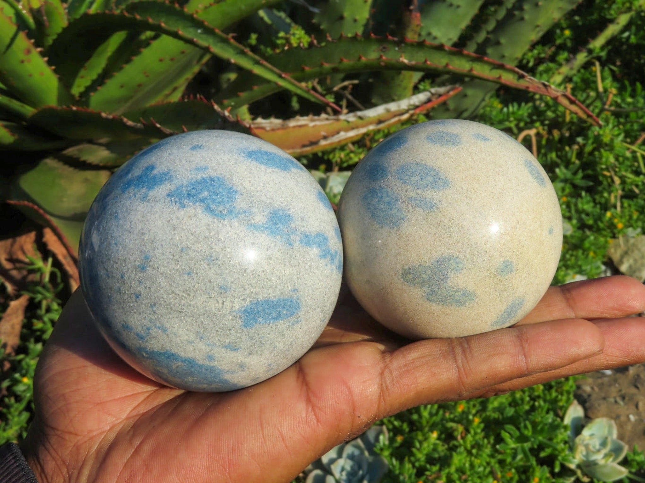 Polished Blue Spotted Spinel Spheres x 6 From Madagascar – Toprock ...