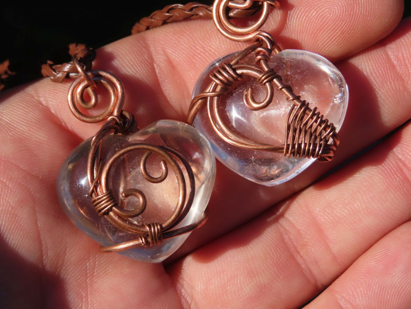 Hand Made Copper Wire Art Mixed Pendants x 6 From Southern Africa
