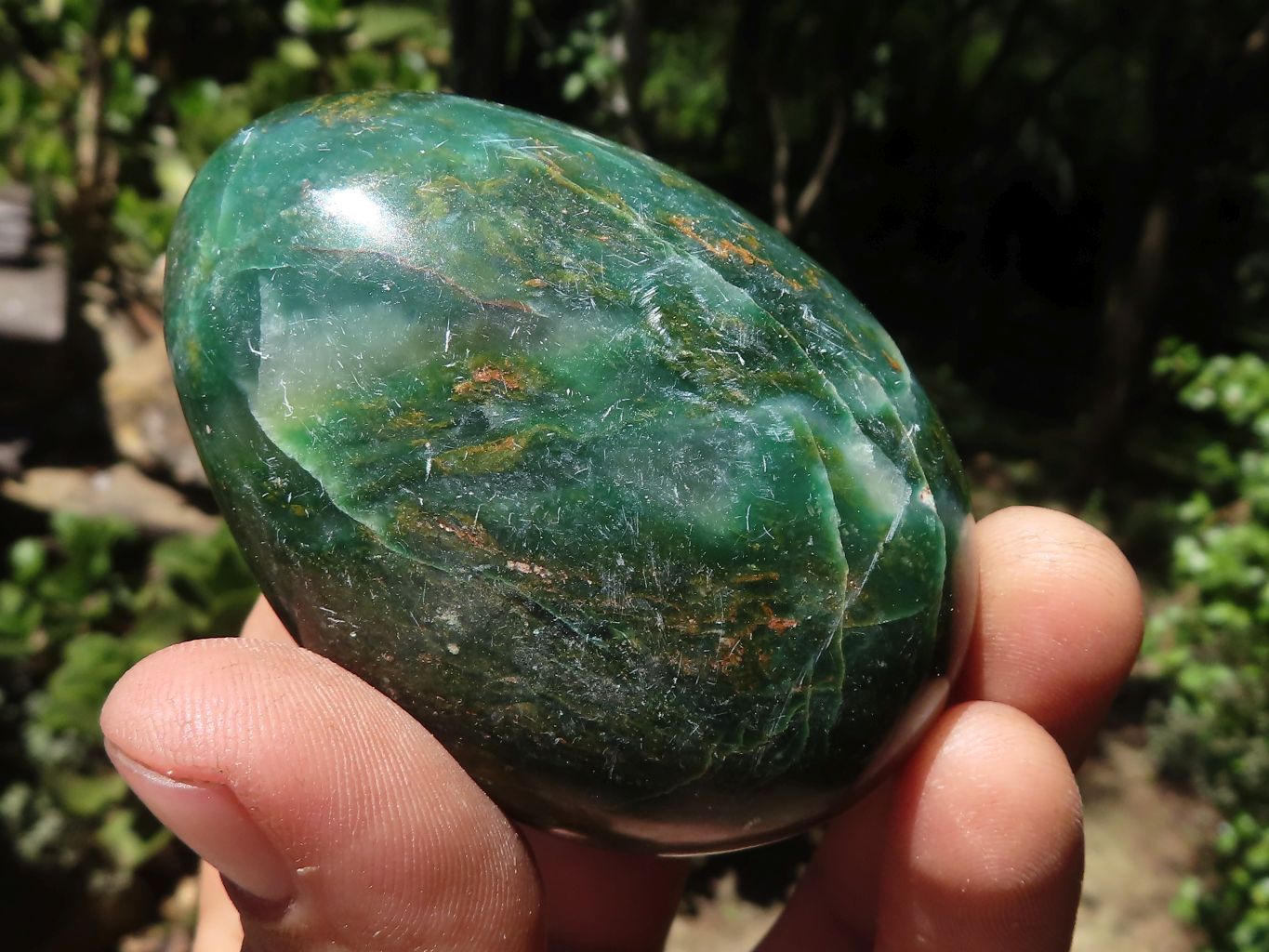 Polished Green Verdite Galet / Palm Stones x 6 From Zimbabwe – Toprock ...
