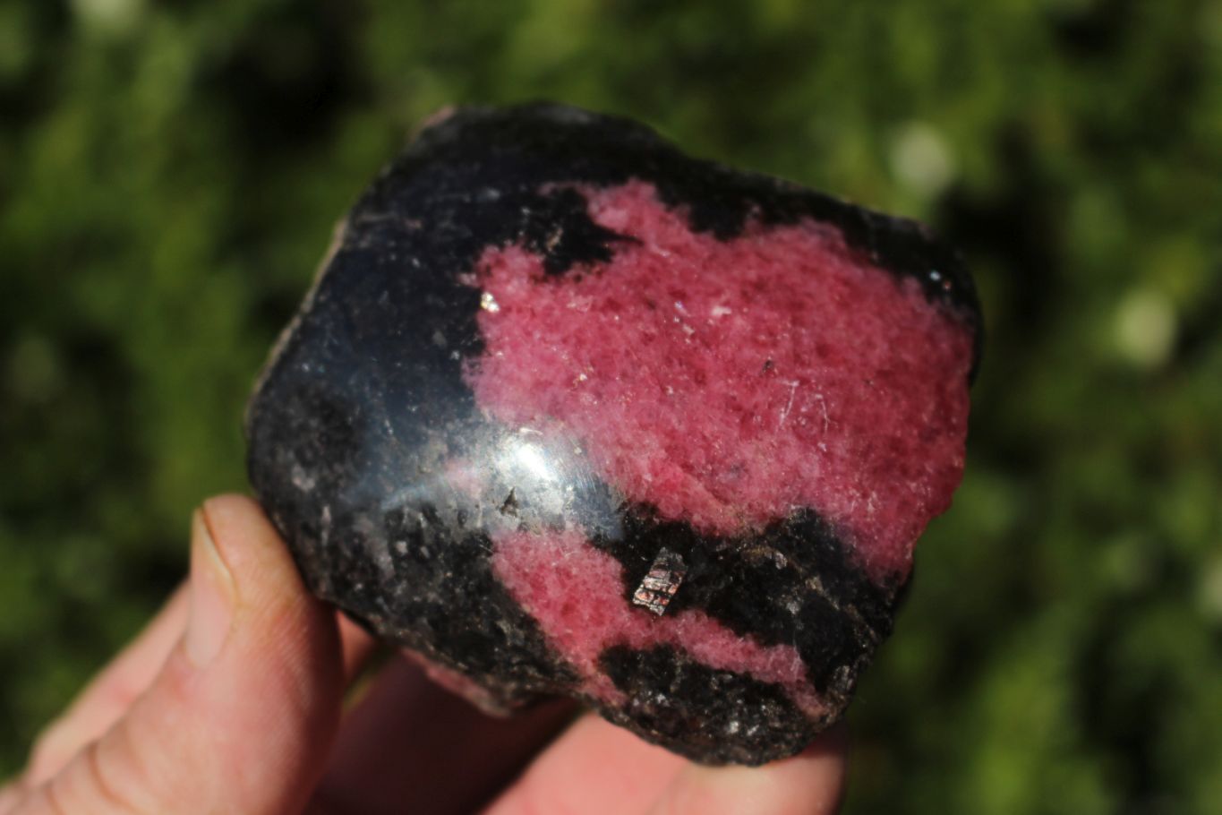 Polished On One Side Rhodonite Cobbed Pieces x 4 From Ambindavato, Mad ...