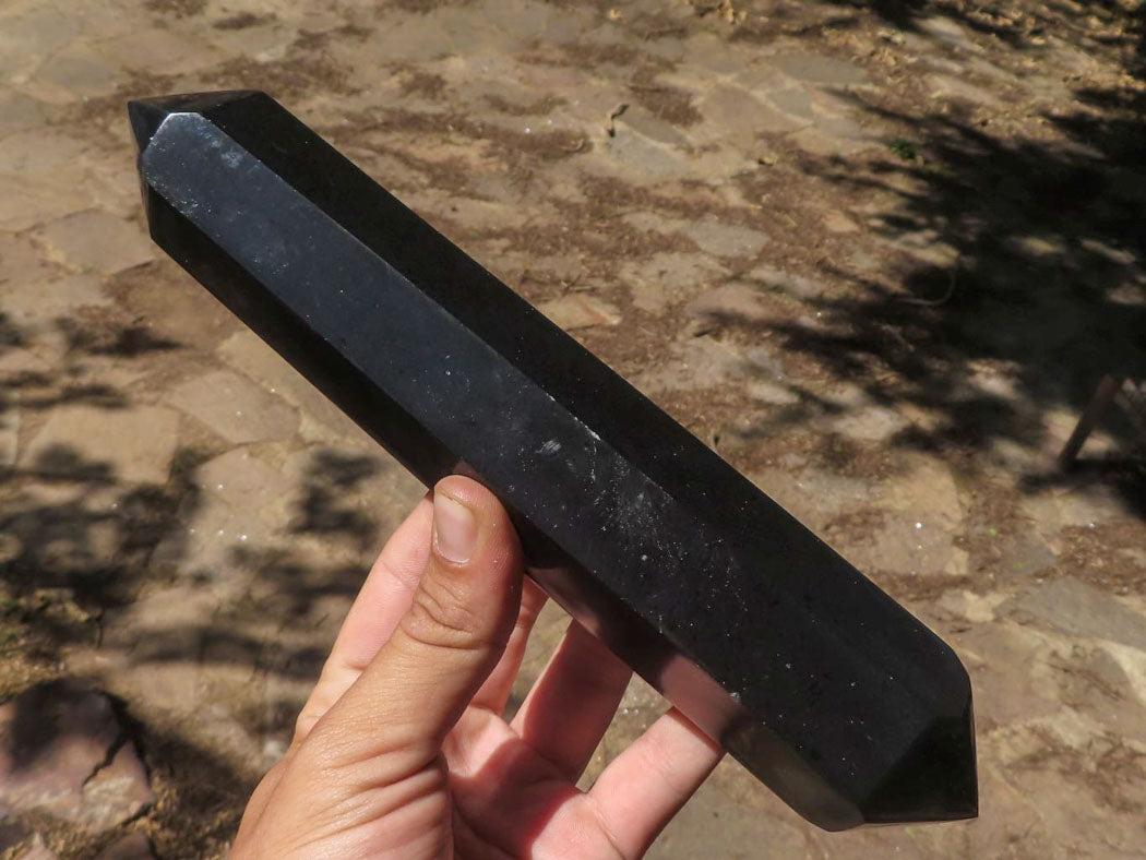 Polished Double Terminated Black Basalt Points (Heat Stable for Therap ...