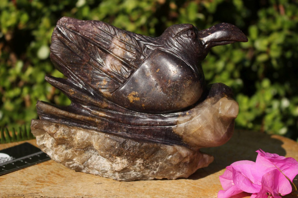 Polished Mating African Crow Lepidolite Carving x 1 From Zimbabwe ...
