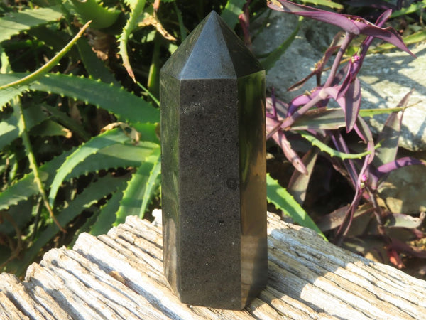 Polished Black Basalt Crystal Points x 6 From Antsirabe, Madagascar ...