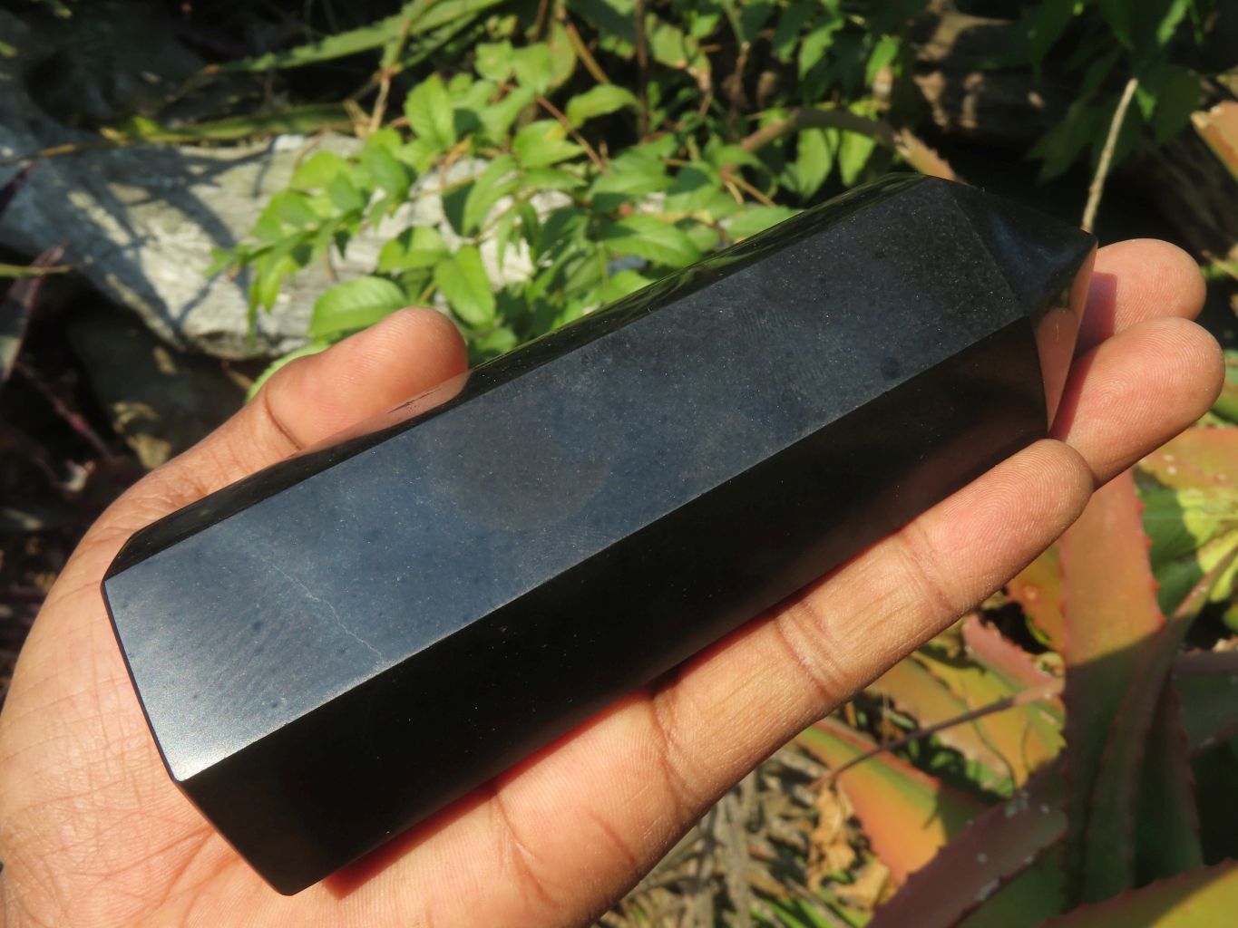 Polished Black Basalt Crystal Points x 6 From Antsirabe, Madagascar ...