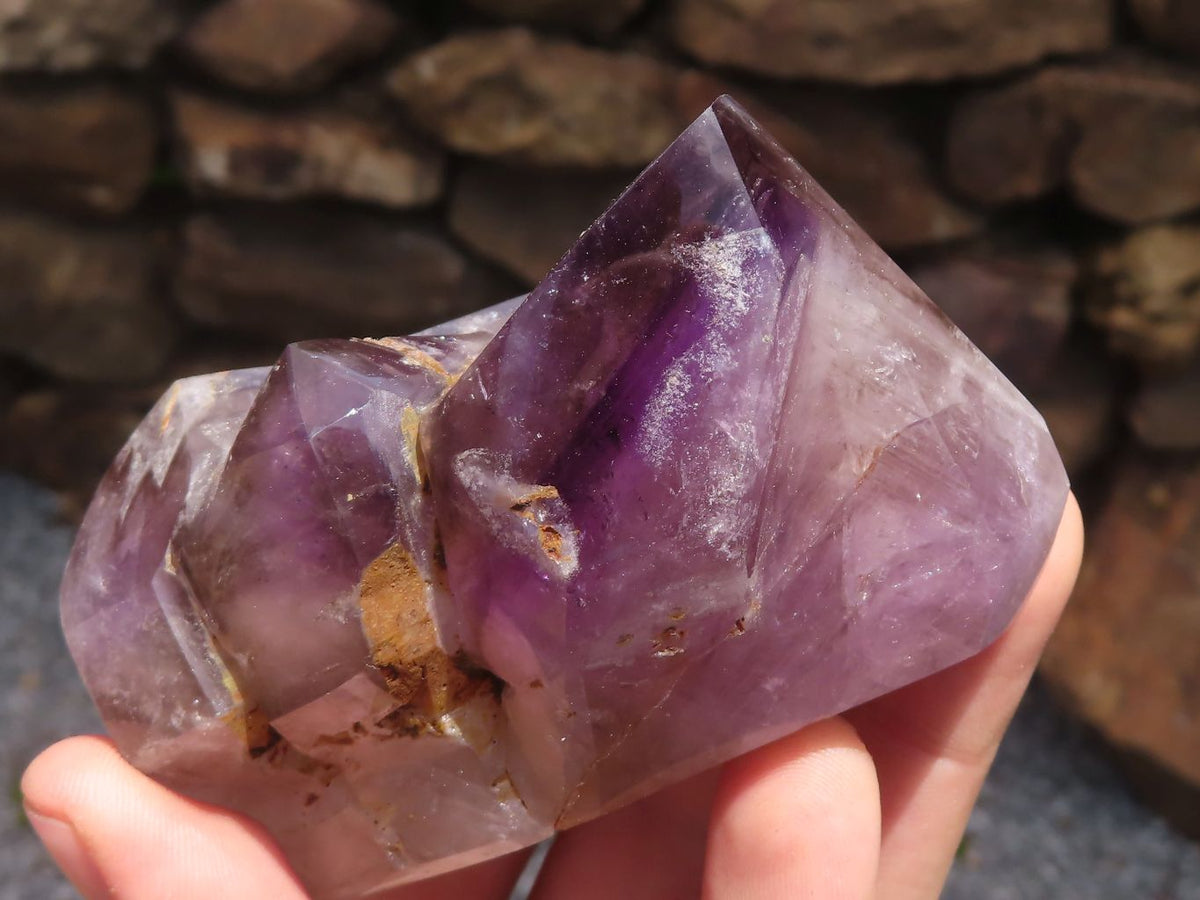 Polished Smokey Amethyst Window Quartz Crystals x 3 From Madagascar ...