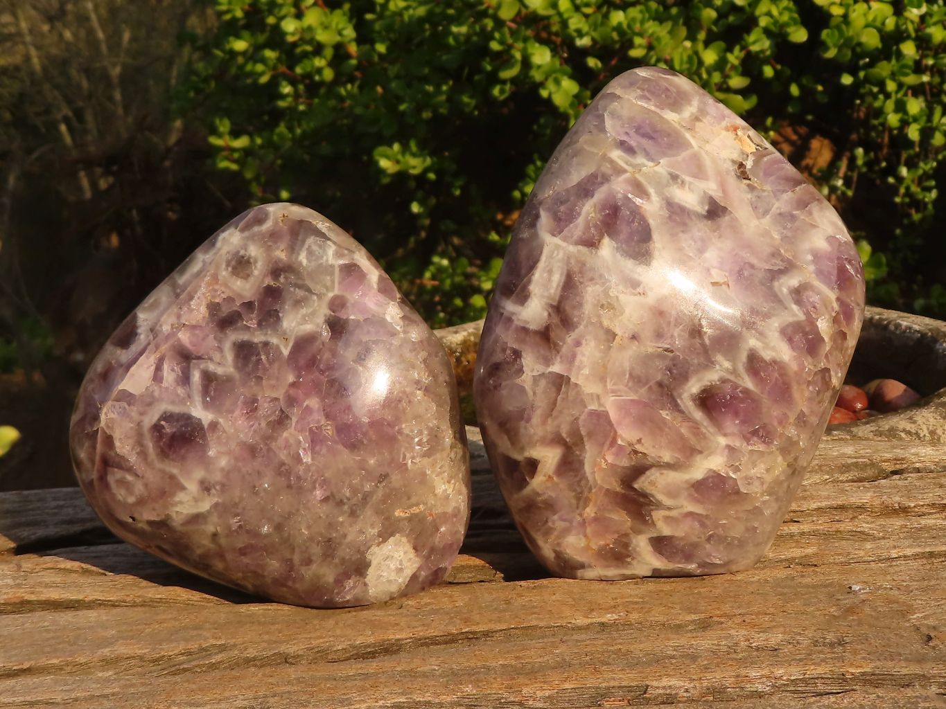 Polished Large Dream Amethyst Standing Free Forms x 2 From Madagascar ...