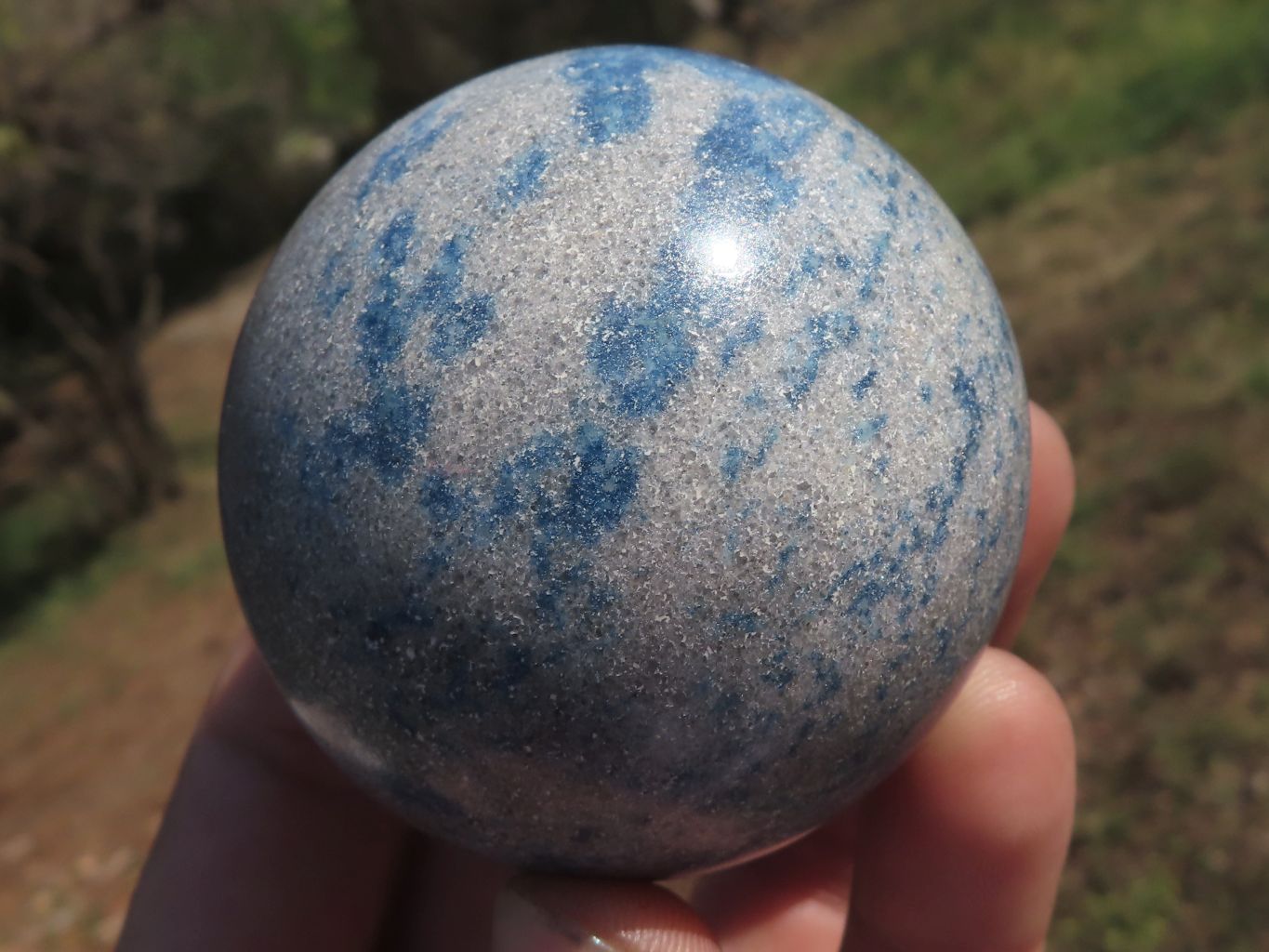 Polished Blue Spinel Spotted Quartz Spheres x 6 From Madagascar ...