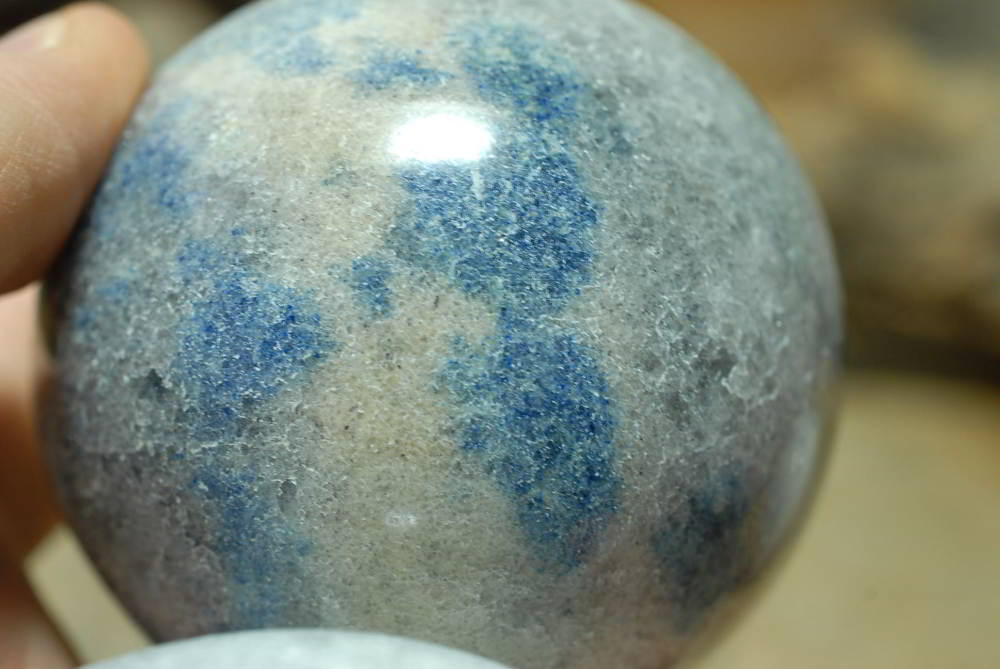 Polished Blue Spinel Spotted Quartz Spheres x 6 From Madagascar ...