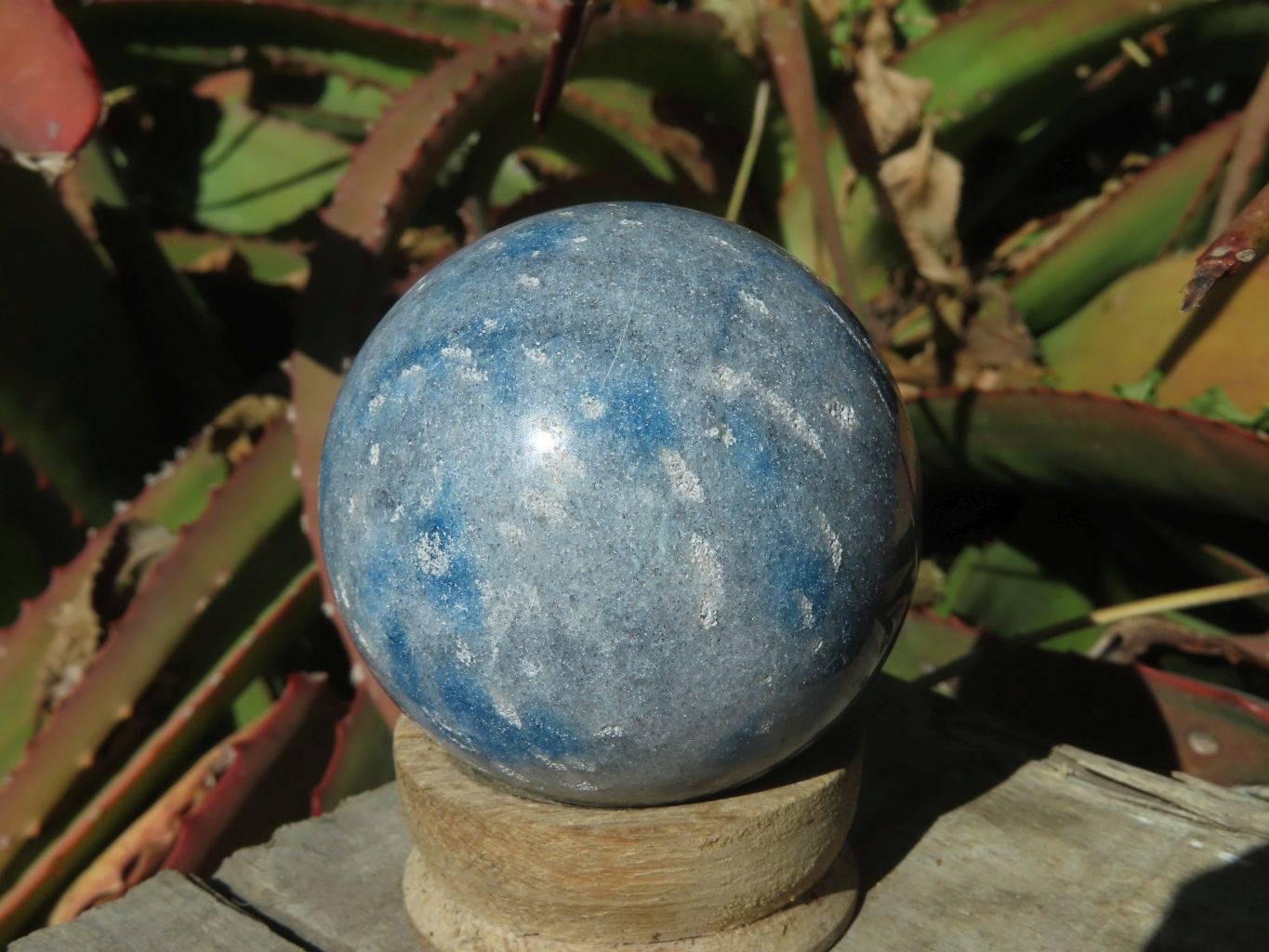 Polished Blue Spotted Spinel Spheres x 6 from Madagascar